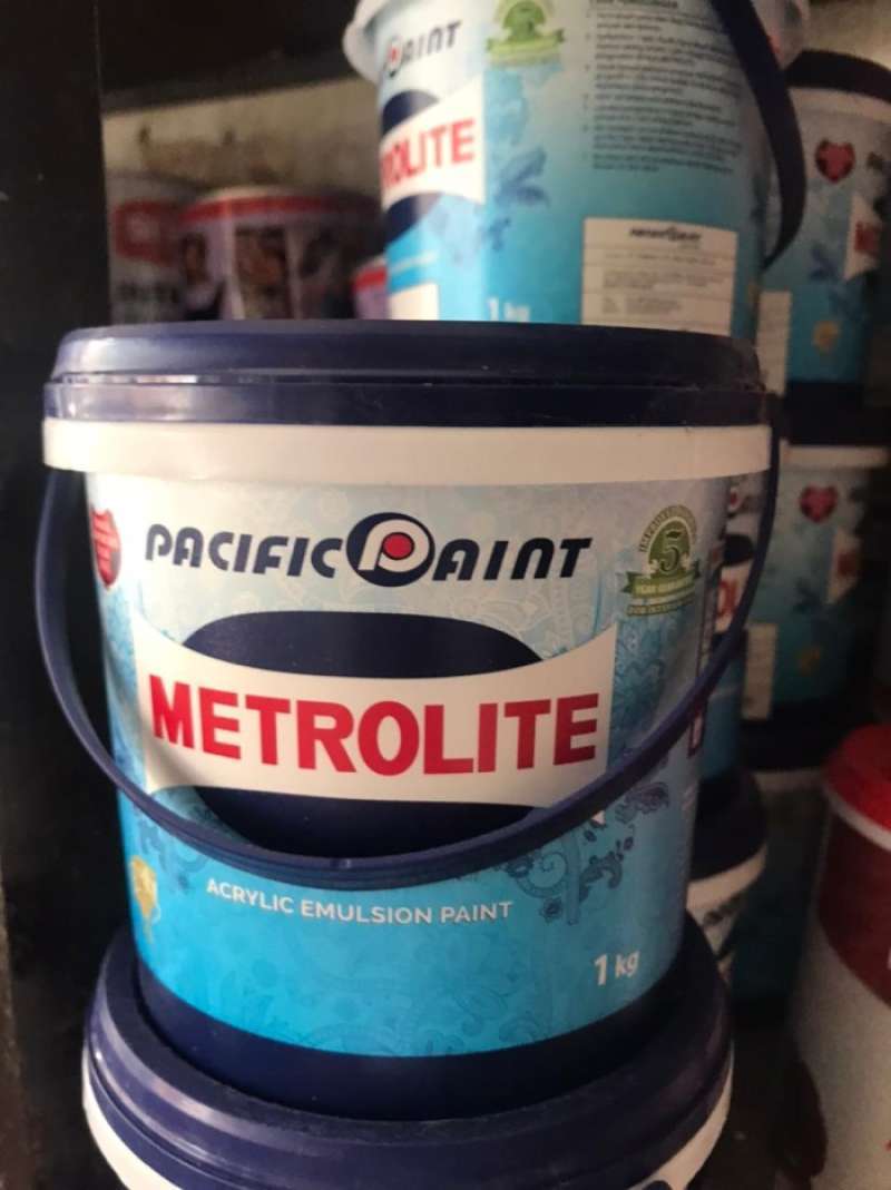 Promo cat tembok metrolite warna putih kebiruan ukuran kecil 1 kg ...