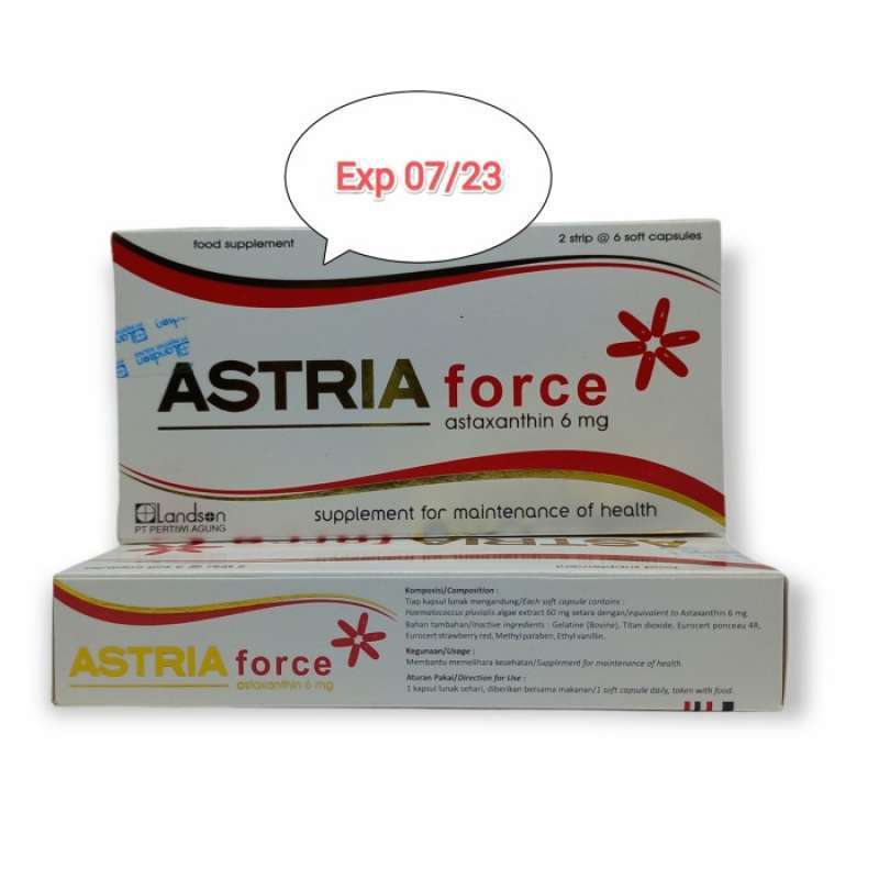 Promo Astria Force astaxanthin 6mg 1 box 12 kapsul multivitamin daya ...