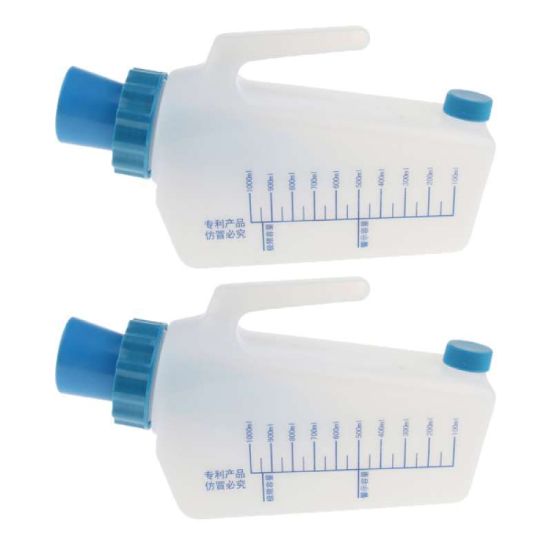 Jual 2 Pcs 1000ml Portable Male Bed Pee Urinal Bottle Night Drainage ...