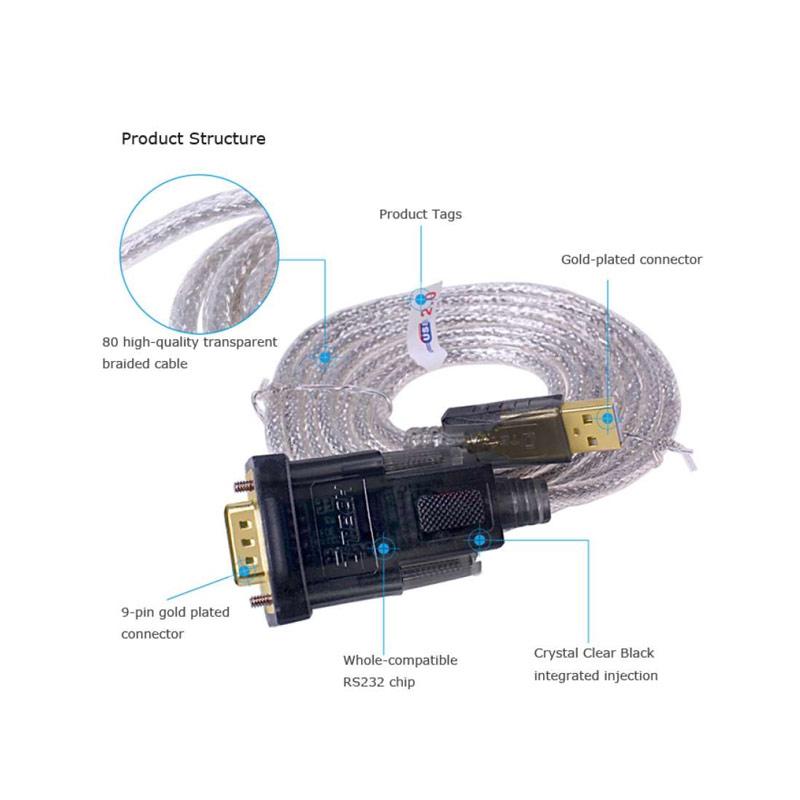 Jual DTECH DT-5002A Cable Converter Adapter USB V 2 to RS 232 DB9 Male ...