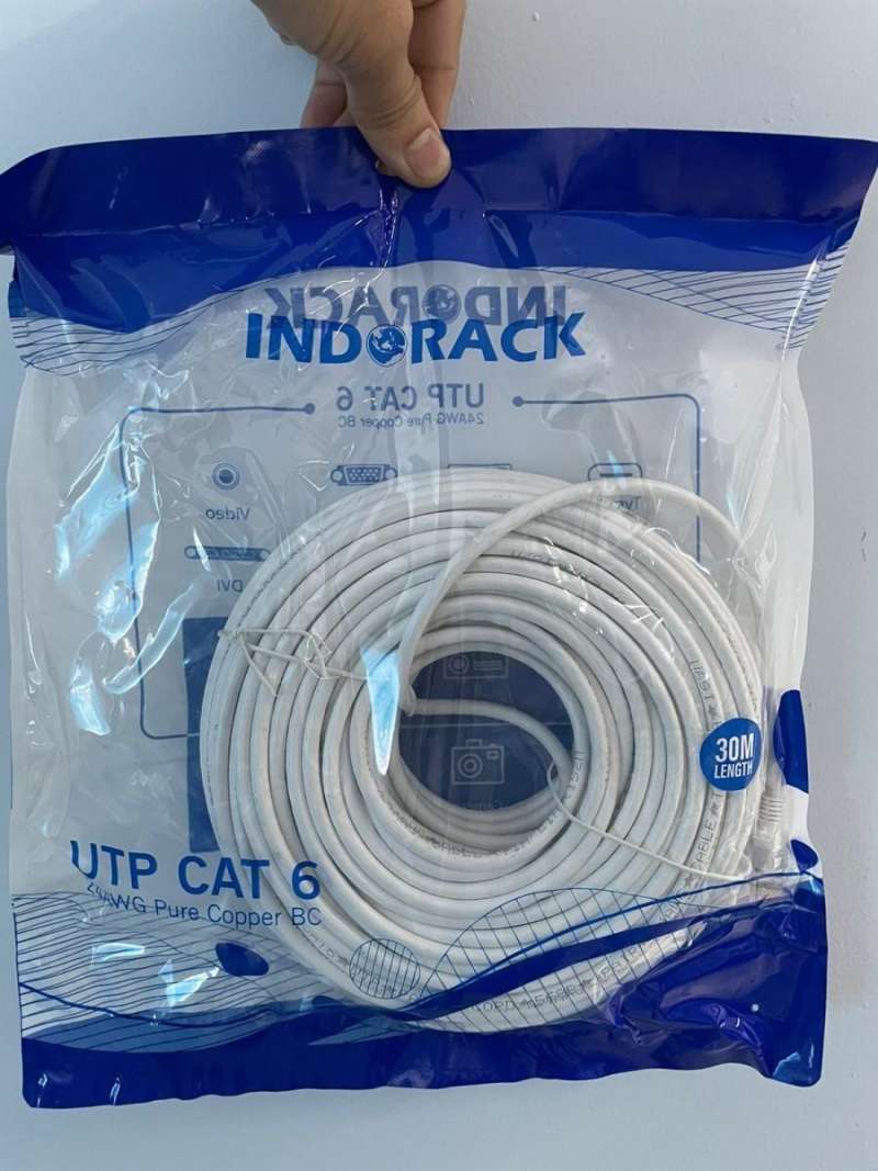 Jual Indorack C630w 30 Meter Kabel Lan Cat6 Utp Patch Cord Cable -white ...