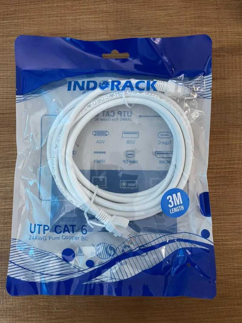 Jual Indorack Patch Cord Cat6 Kabel Lan Utp 3 Meter Rj45 Networking Di ...
