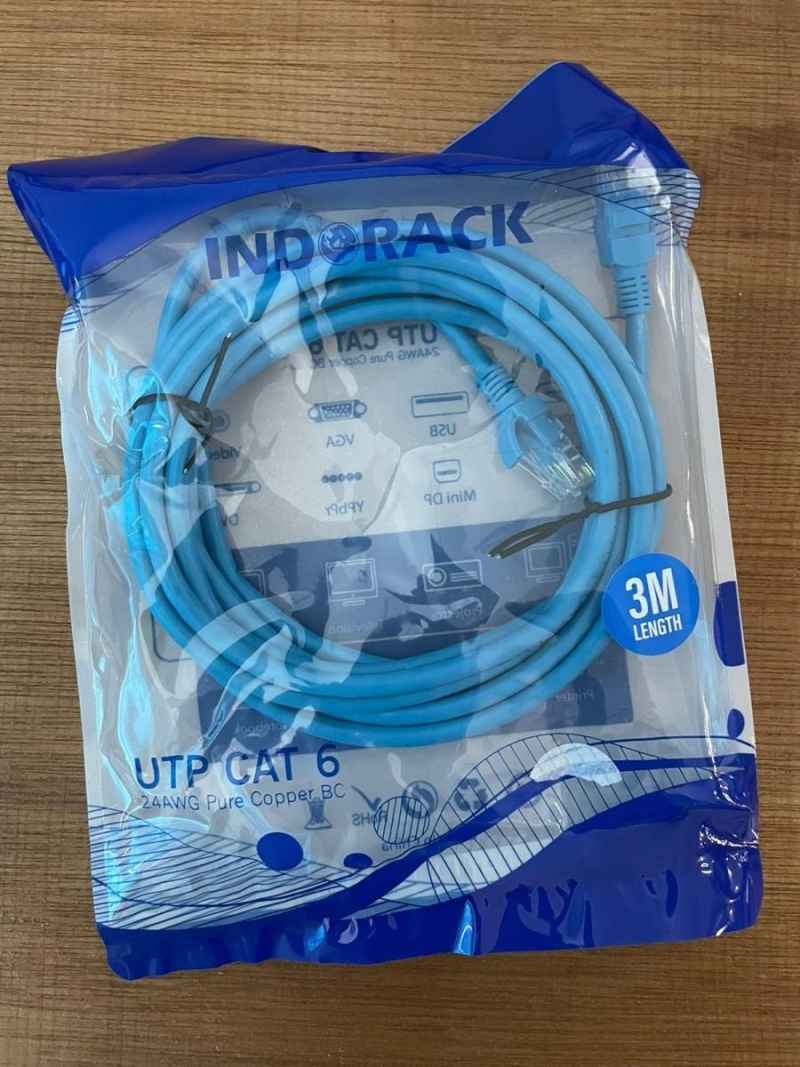 Jual Indorack Patch Cord Cat6 Kabel Lan Utp 3 Meter Rj45 Networking Di ...