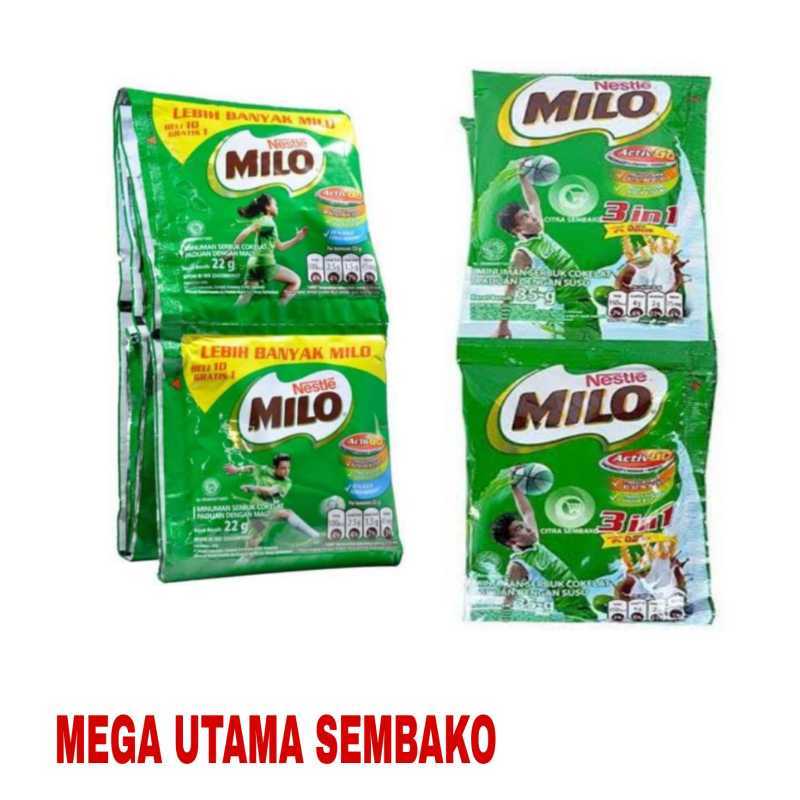 Jual MILO ACTIV-GO Susu Coklat Renceng 22g dan milo 3in1 ,35g ada Dua ...
