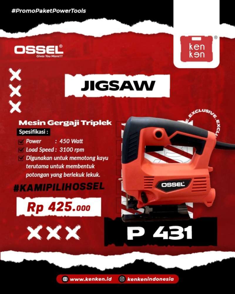 Jual MESIN JIGSAW P431 OSSEL MESIN GERGAJI TRIPLEK JIGSAW P431 gergaji ...