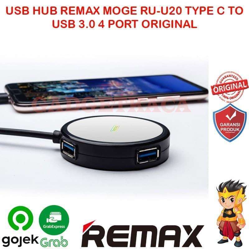 Jual USB HUB Remax Moge High-Speed RU-U20 4 USB to Type C Connector di Seller Gadgetkaca ...