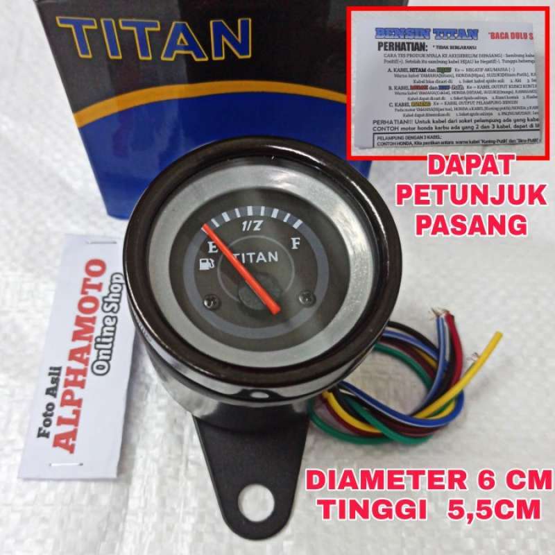 Promo Ampere Bensin Motor Bulat Hitam Indikator Fuelmeter Spidometer ...