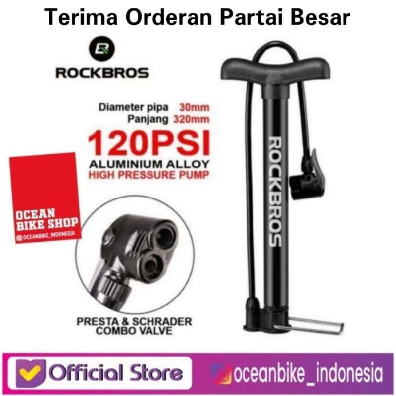 Jual Pompa Ban Sepeda Motor Bola Rockbros A320 Bike Air Pump 120 Psi