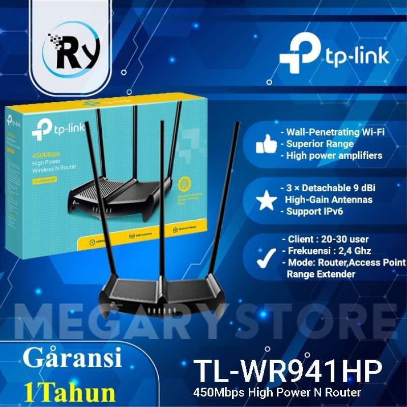 Jual Tp Link Tl Wr Hp Mbps High Power Wireless N Router Di Seller Sinar Terang Al Store
