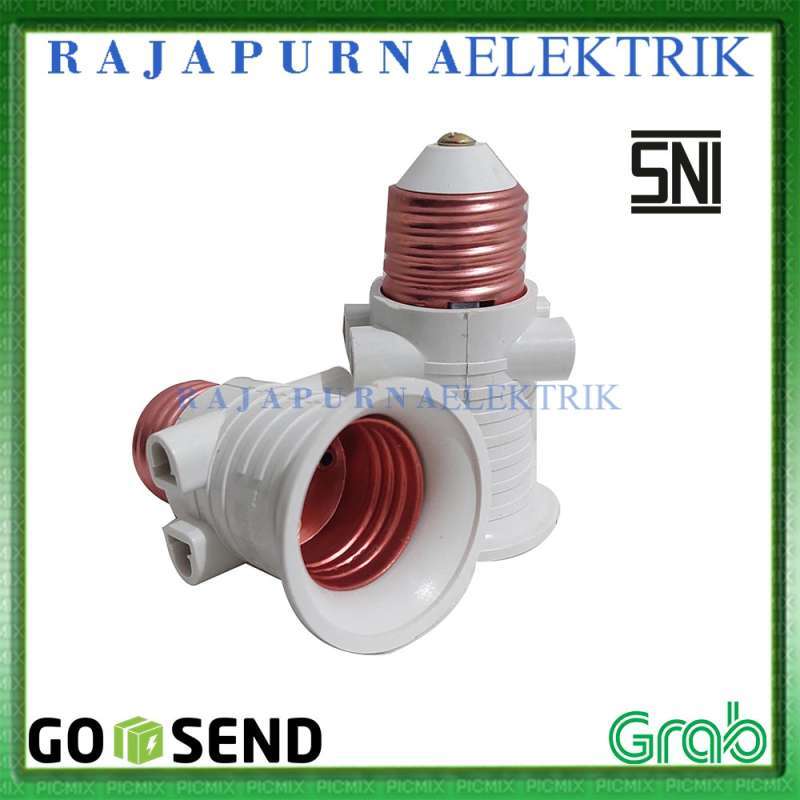 Jual Fitting Lampu Kombinasi 2 colokan cabang stop kontak MEIKO E27 SNI ...