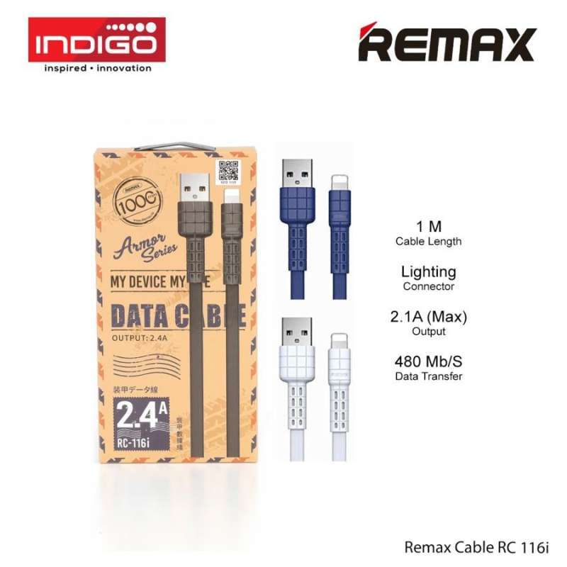 Jual Remax Armor Series Data Cable 2.4A RC-116i LIGHTNING di Seller ...