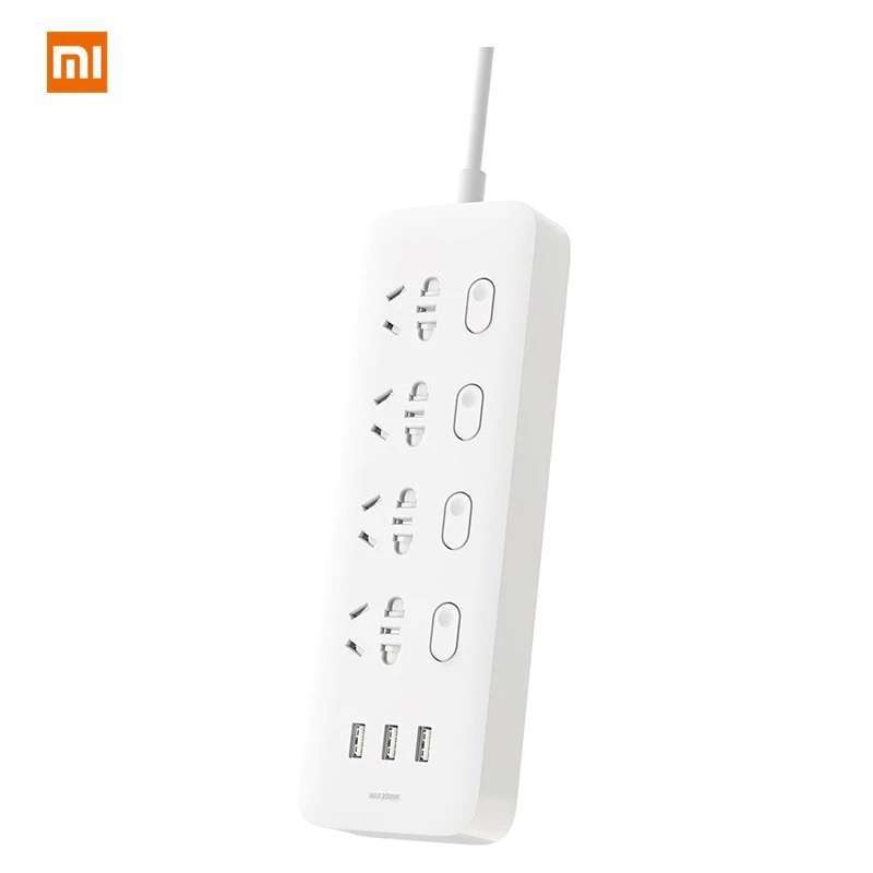 Jual Xiaomi Mija Mi Power Strip Extension with 4 Socket and 3 USB Port ...