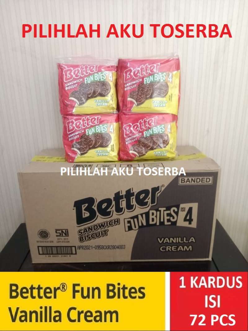 Jual Biskuit Roma Better Fun Bites Isi 4 Sandwich Vanilla Cream ( Harga ...
