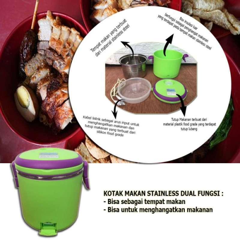 Promo Kotak Makan Pemanas Elektrik Stainless Dual Fungsi Box Bekal ...