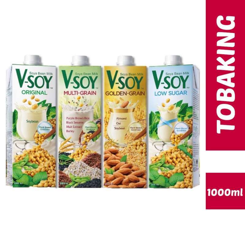 Jual V-SOY Susu Kedelai V Soy Soya Milk UHT Multigrain / Original / Low ...