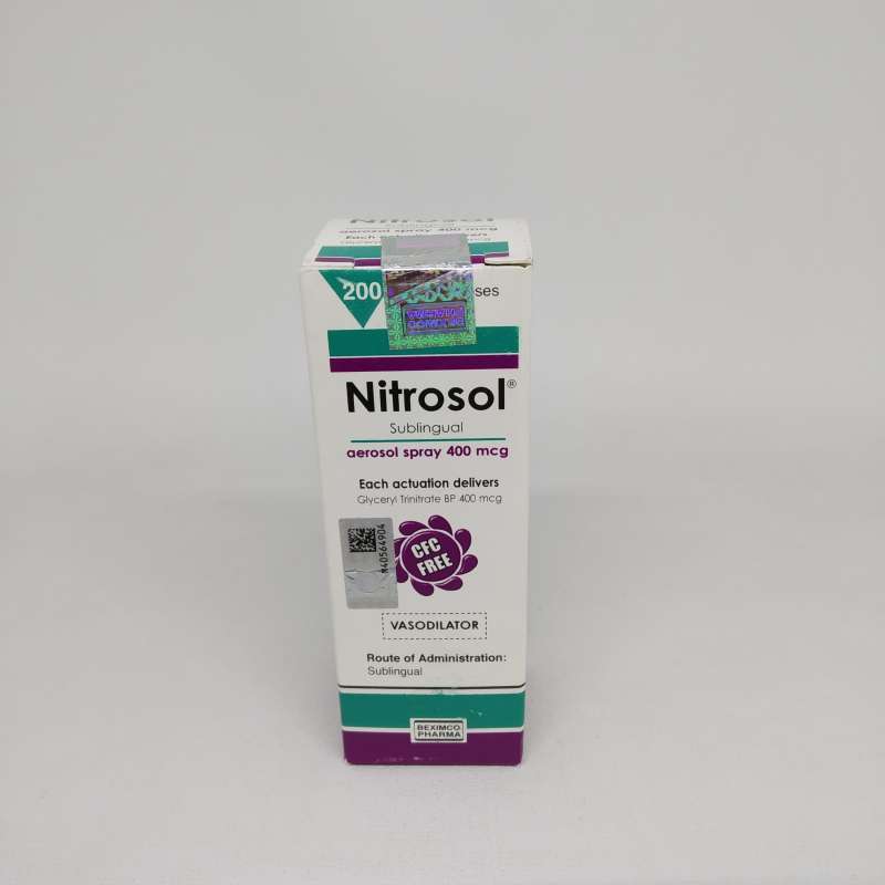 Promo [IMPORT] NITROSOL Sublingual Aerosol Spray 400 mcg Vasodilator ...