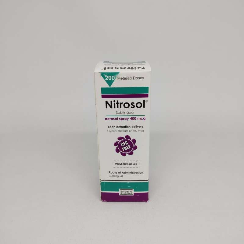 Promo [IMPORT] NITROSOL Sublingual Aerosol Spray 400 mcg Vasodilator ...
