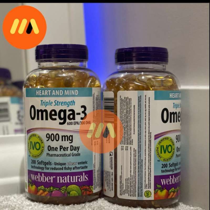 Jual WEBBER NATURALS VITAMIN OMEGA 3 TRIPLE STRENGTH 900MG 200 SOFTGELS ...