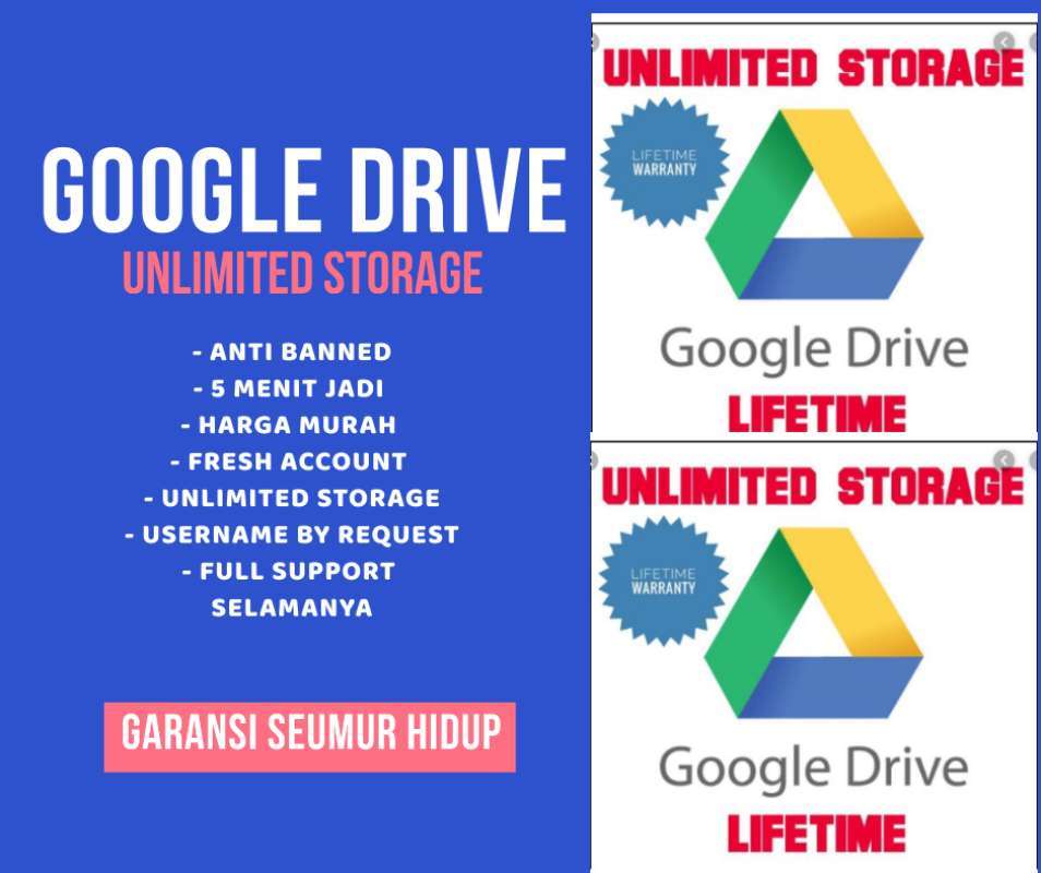 Jual Google Drive Unlimited Storage Lifetime, Bergaransi, Bukan .edu Di ...