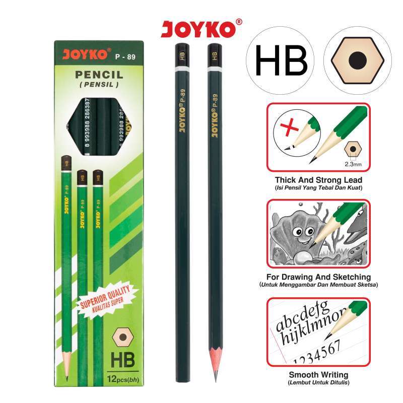 Jual Pencil Pensil Joyko P-89 HB 1 Box 12 Pcs di Seller JOYKO Official ...