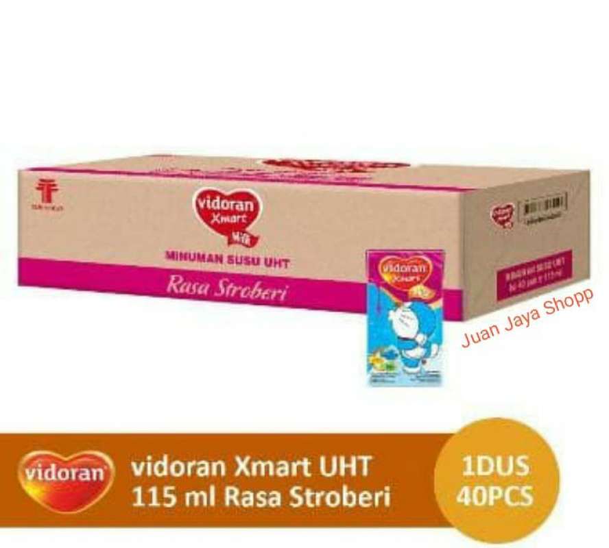 Jual VIDORAN XMART SUSU UHT STRAWBERRY 115ml (40 pcs/Karton) di Seller ...