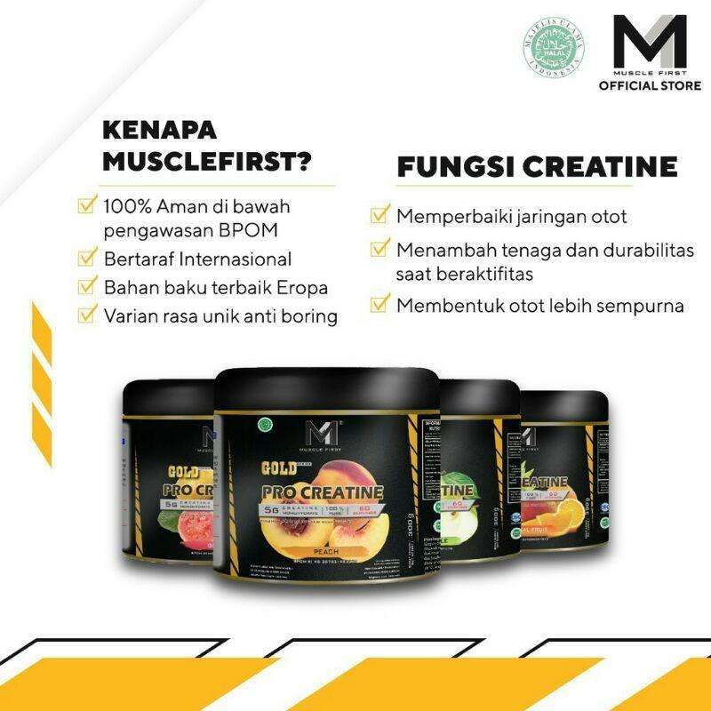 Jual Muscle First Gold Pro Creatine 300 Gr -m1 Bubble Gum Free Shaker ...