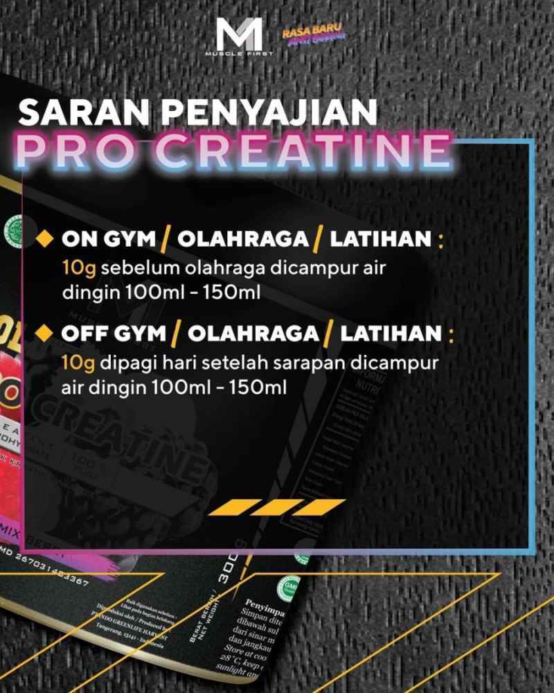 Jual Muscle First Gold Pro Creatine 300 Gr -m1 Bubble Gum Free Shaker ...