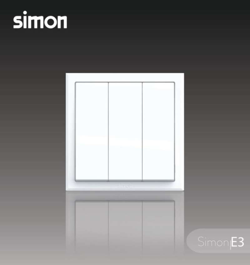 Jual Simon E3 Series 3 Gang 1 Way Switch White di Seller Interactive ...