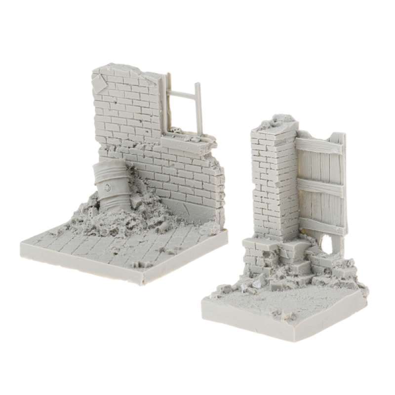 Jual 1/35 Battlefiled Ruins Wall Base Model For Sand Table Military ...