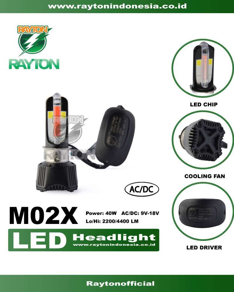 Promo RTD Rayton Lampu Utama Motor LED M02K RGB dan Non RGB dengan ...