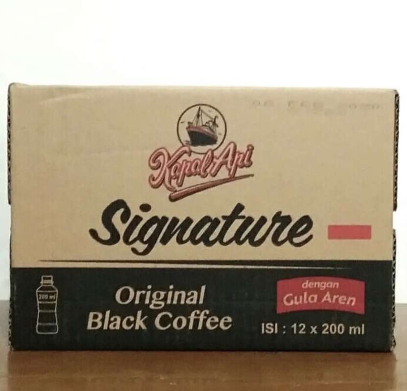 Jual Kopi Kapal Api Signature Original Black Coffee Botol Pet -200ml ...