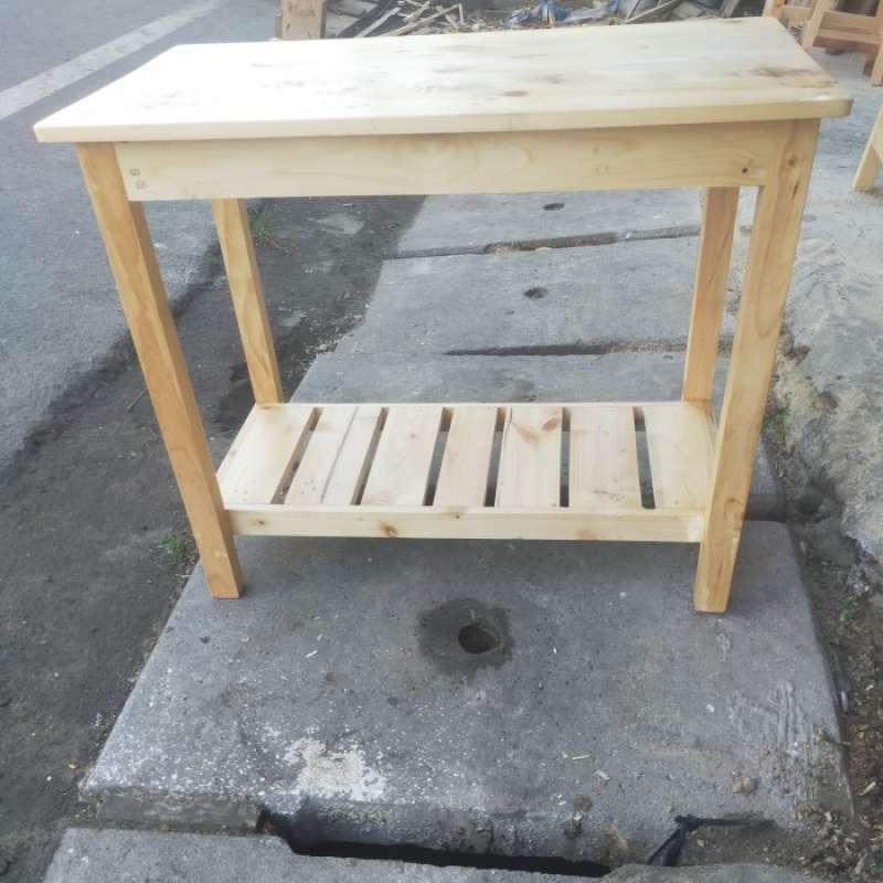 Jual meja rak 1 meja serbaguna 100x50x75cm kayu Pinus jati Belanda di ...
