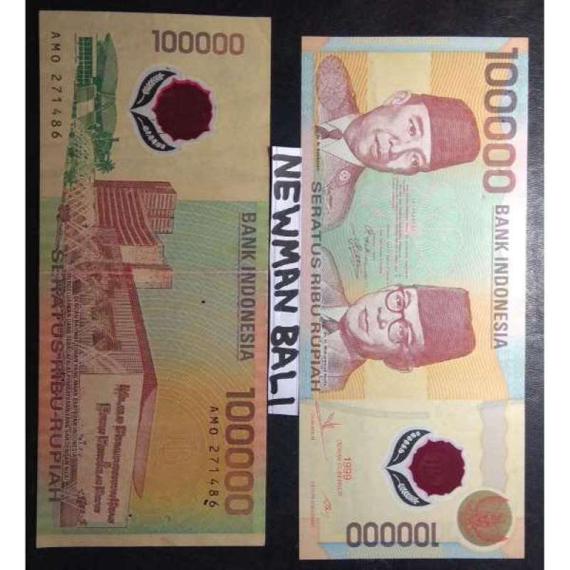 Jual Uang Kertas Kuno 100000 100rb Seri Mawar Soekarno Hatta Versi ...