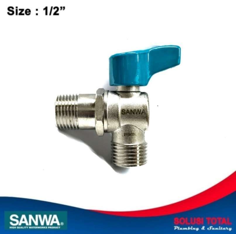 Jual Mini Angle Brass Ball Valve 1/2 Inch Kuningan Stop Kran Sanwa di Seller Erazel Storee ...