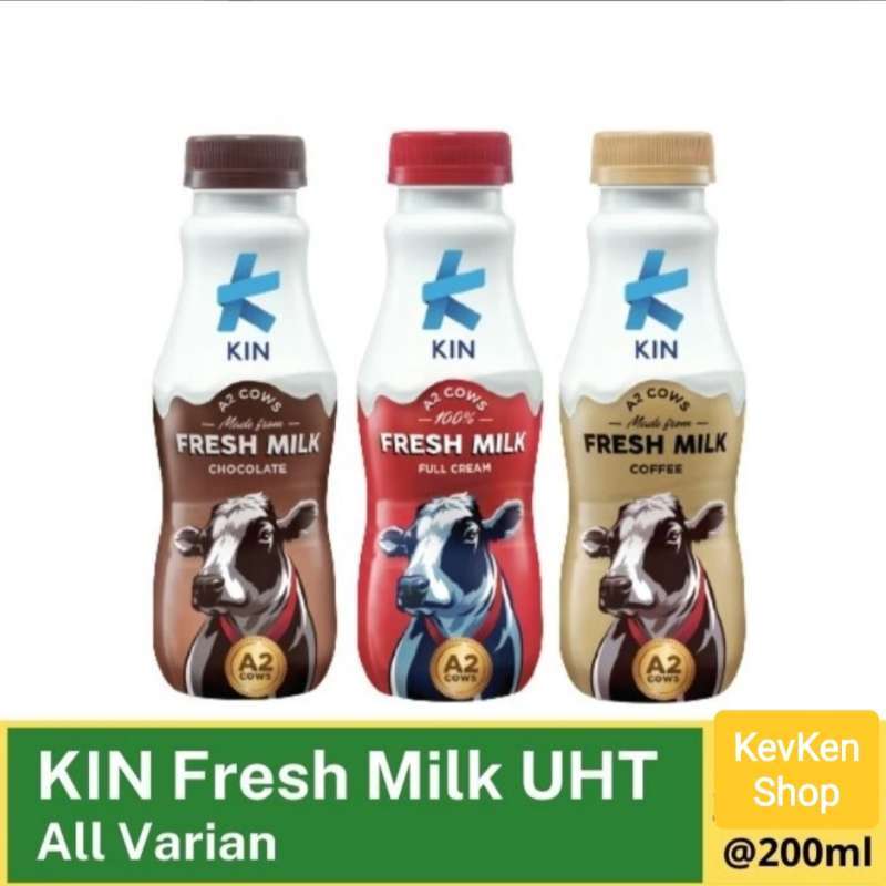 Jual KIN Fresh Milk UHT Susu Full Cream 200 ml atau Chocolate 200ml or ...