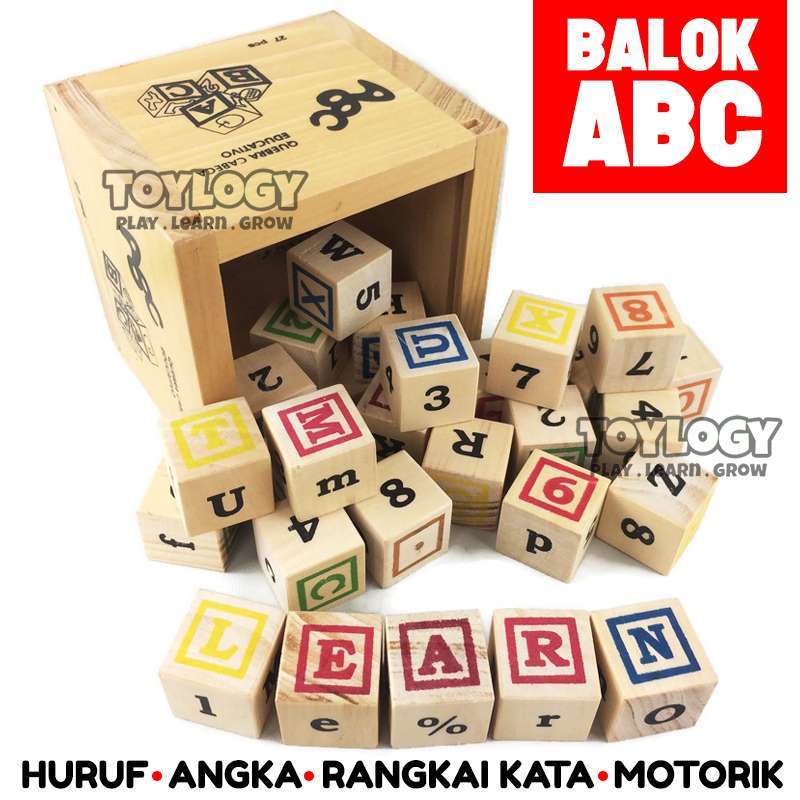 Promo Mainan Edukasi Anak Balok Kayu ABC Wood Block Angka Abjad Huruf ...