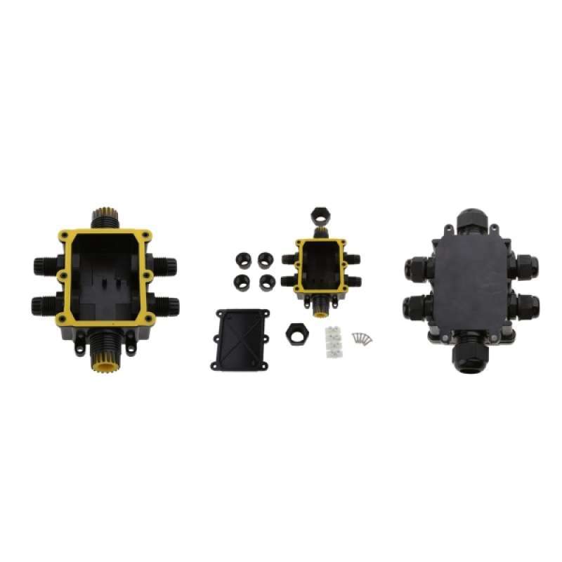 Jual 3pcs 6 Way Junction Box Waterproof Ip68 Plastic Pvc Adaptable ...