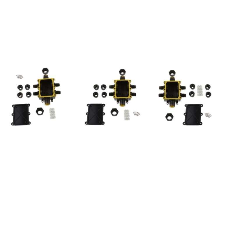 Jual 3pcs 6 Way Junction Box Waterproof Ip68 Plastic Pvc Adaptable ...