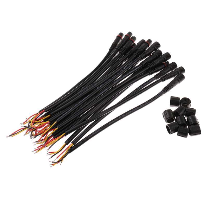 Jual 10 Pairs Male+female Waterproof Ip65 3 Pin Connector Led Cables W ...