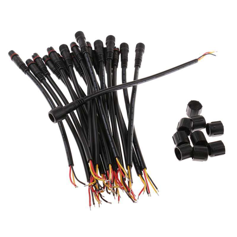 Jual 10 Pairs Male+female Waterproof Ip65 3 Pin Connector Led Cables W ...
