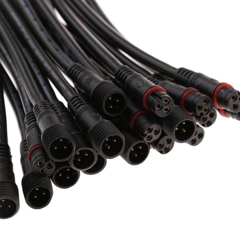 Jual 10 Pairs Male+female Waterproof Ip65 3 Pin Connector Led Cables W ...