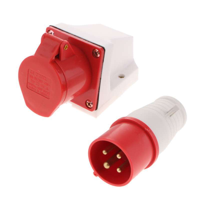 Jual Waterproof 16A Male Female Connector Set,Electrical Connector Plug ...