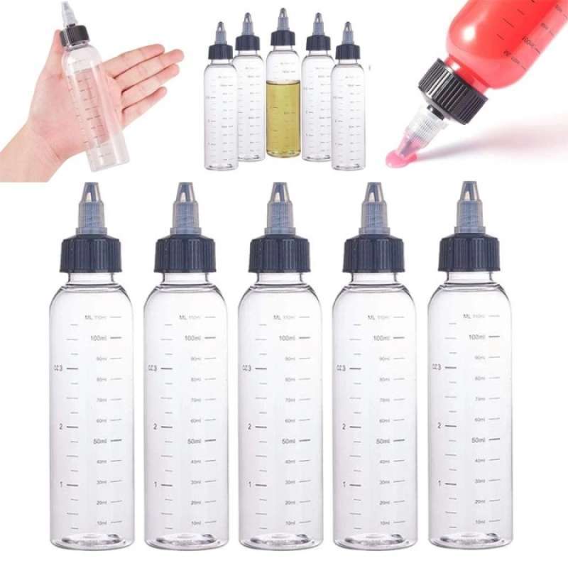 Jual Botol Plastik Cat Tinta Tattoo Airbrush PET Spare Bottle di Seller ...