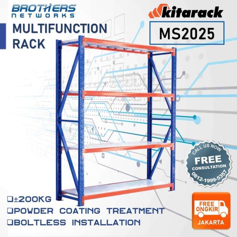 Jual Rak Gudang Starter 4 Susun 2.5 Meter Rack Sparepart Supermarket ...