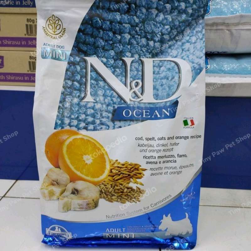 Jual Farmina N&D Mini Doog Low Grain Ocean Cod Orange 2,5Kg di Seller ...
