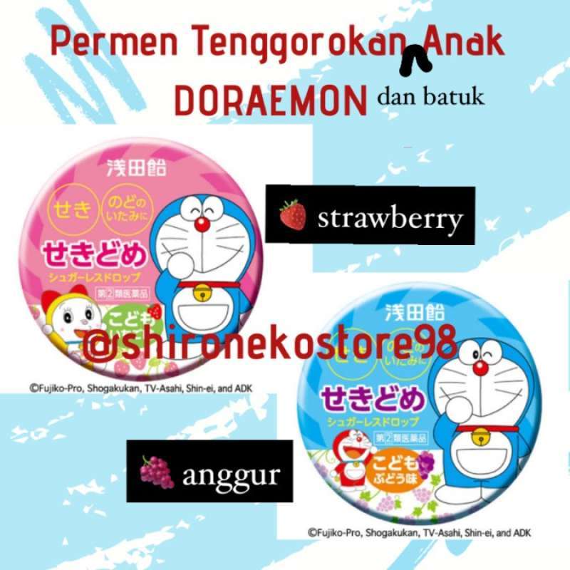 Promo Permen Tenggorokan Dan Batuk Anak Asada Doraemon Jepang Diskon 17 ...