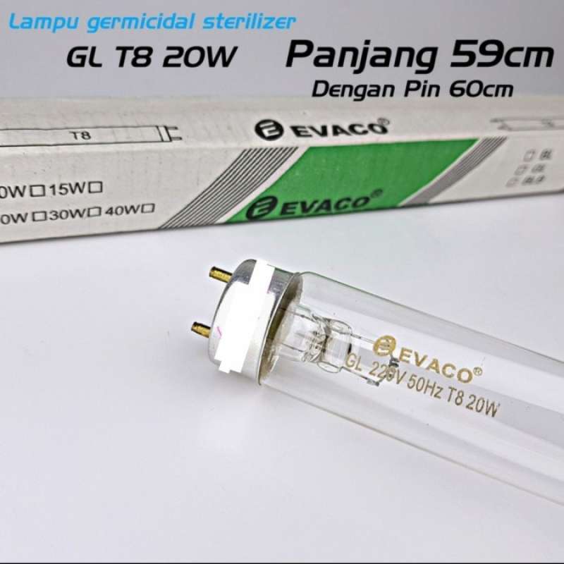 Promo Lampu Uv Uvc Germicidal Sterilizer T8 20W 60Cm Evaco Filter Air ...