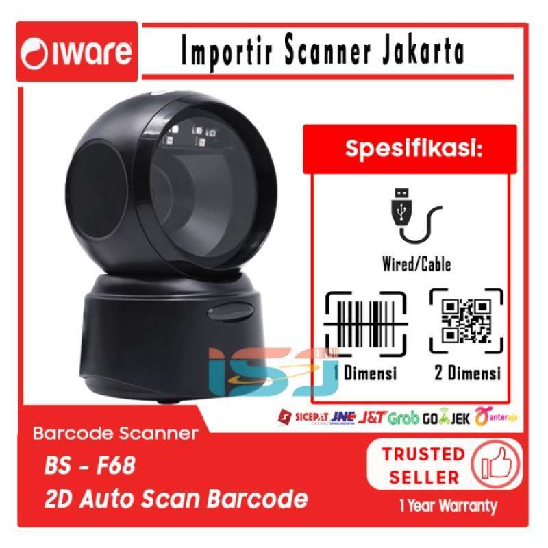 Promo Omni Barcode Scanner Iware Bs-F68 F68 2D Auto Scan, Qr Code & Barcode Diskon 23% di Seller ...