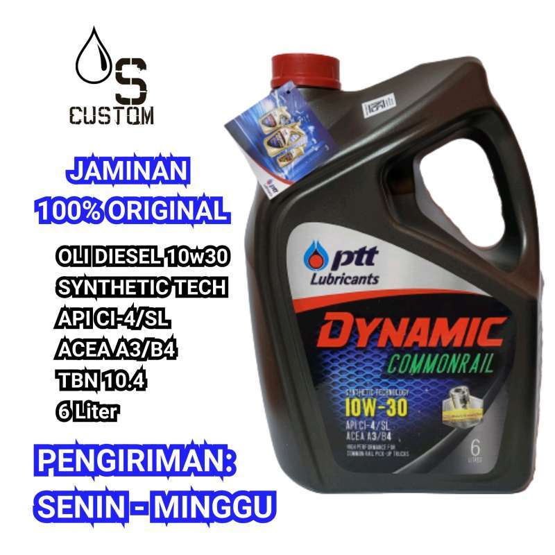 Promo PTT Lubricants 10W-30 API CI-4 Dynamic Commonrail Oli Pelumas Mobil [6L] Diskon 23% di ...