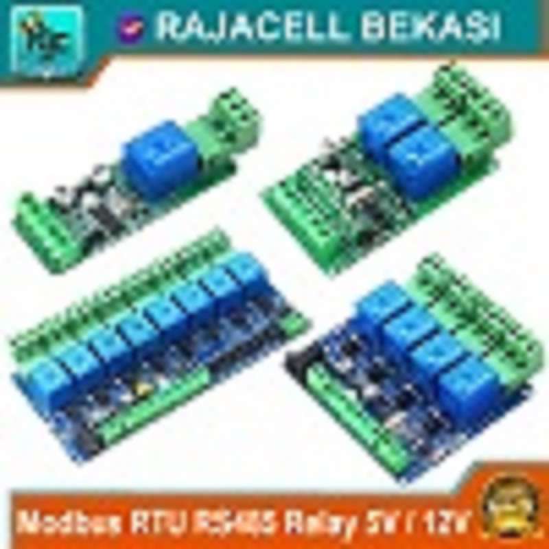Jual Modbus Rtu Rs485 Relay Module 5V 12V 1 2 4 8 Channel Ttl ...